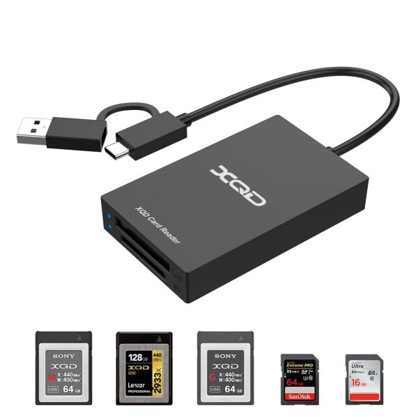 XQD USB 3.0 SDカードリーダー USBA/Type C XQD/SDカードリーダー デュアルスロット メモリーカードリーダー Sony G/Mシリーズ Lexar Mark Cards/Sony Gシリーズ対応 Windows/...