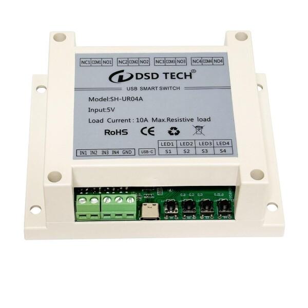DSD TECH SH-UR04A PC &amp; Mac用4チャンネルUSB給電リレーモジュール(4CH)商品コード：49081129275型番：SH-UR04Aサイズ：4CHUSB給電 &amp; プラグアンドプレイ:追加電源不要で任...