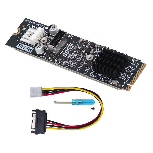 CY 20Gbps Type-E USB 3.1 フロントパネルソケット - NVME NGFF M-Key Expressカードアダプター ASM3242 チップセット マザーボード用商品コード：49081129281型番：EP-020-...