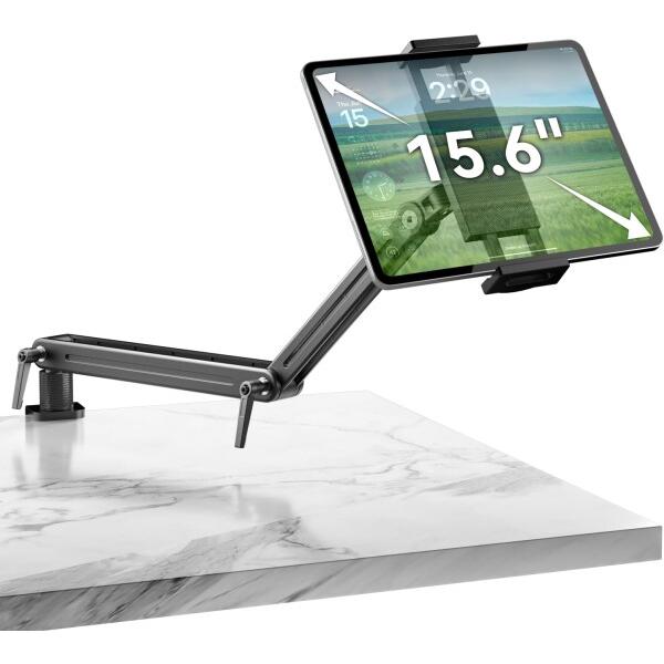 タブレット アームマウント高さ調整 - 15.6" モバイルモニター 12.9インチアイパッド スタンド全アルミ合金製高安定性、内蔵レンチで簡単に多関節多角度調整可能商品コード：49081129299型番：FS07B6JPサイズ：15.6 ...