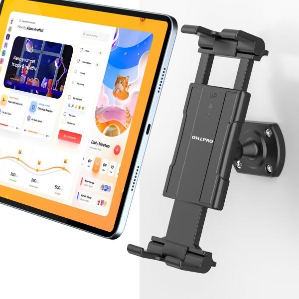 OHLPRO タブレットホルダー 車・壁掛け iPadスタンド ネジ止め 驚異の固定力 外れない iPad、Galaxy tab、HD 10、iPhoneシリーズやAndroid スマホなど5-13インチのデバイスに対応 タブレットスタンド...