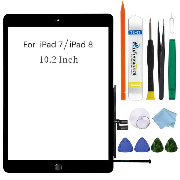 ブラック タッチパネル交換用 10.2インチ 2019 iPad 第7世代（A2197 A2198 A2200）/ 2020 iPad 第8世代（A2270 A2428 A2429 A2430）ガラスタッチデジタイザー 画面交換修理用、取り...