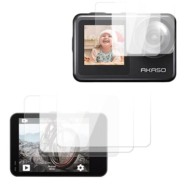 For akaso brave 7 le 用 保護フィルム ガラスフィルム ?硬度9H越え 対応 超薄型 耐衝撃 指紋防止 気泡防止 撥水撥油 貼り付け簡単 液晶保護 超薄飛散防止 高感akaso brave 7 le フィルム（非 ガラス...