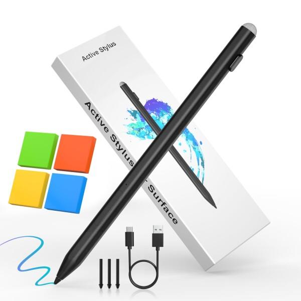 Surface ペンSurface用タッチペン筆圧感知/磁気吸着機能/超高感度 パームリジェクション機能/右クリック/消しゴム/自動オフ/Type-C高速充電windowsタッチペン Surface Pro 12/11/10/9/X/8/7...