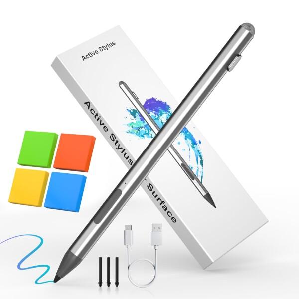 Surface ペンSurface用タッチペン筆圧感知/磁気吸着機能/超高感度 パームリジェクション機能/右クリック/消しゴム/自動オフ/Type-C高速充電windowsタッチペン Surface Pro 12/11/10/9/X/8/7...