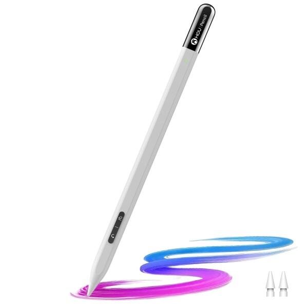 タブレット PC 用タッチペン HOU Pencil｜USB-C 対応 Apple iPad 専用｜手のひらリジェクト・傾き感度・クイック取り消し＆消しゴムキー｜交換用ペン先付き｜iPad 第 6〜10 世代/iPad Pro 11 インチ...