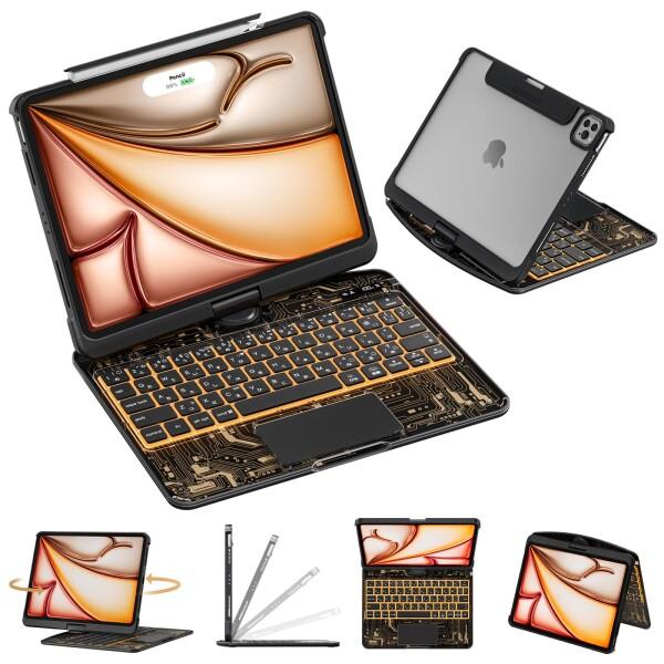 Sencela 2025新登場 iPad 10.2インチ（第7/8/9世代）対応 日本語配列キーボードケース 360度回転式 バックライト・ペンホルダー搭載 遅延なし・高精度 マジックキーボード商品コード：49081129382型番：CZX...