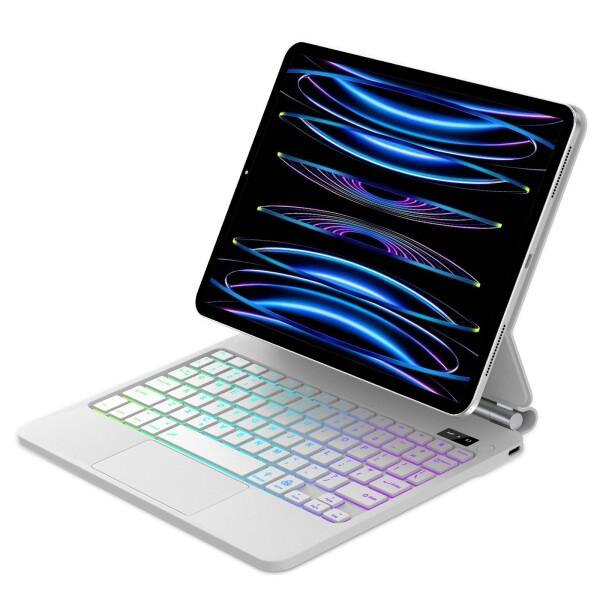 iPad Air 13インチ（M3 2025 / M2 2024）&amp; iPad Pro 12.9 マジックキーボード タッチパッド搭載 ケース付き 磁気吸着式 日本語配列 Bluetooth接続 バックライト付き 自動スリープ 多角...