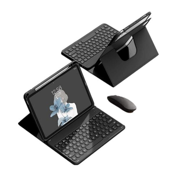 GOOVEN マウス付き iPad 10 2022 用の/iPad 11 A16 2025 用のキーボードケース 第10世代 11世代 おしゃれ グラデーション 360度回転式 マグネット 分離式 透明カバー 取り外し可能 Bluetoot...