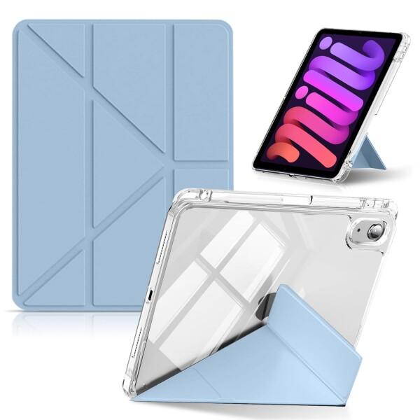 CeiLarv コンパチブル iPad mini (A17 Pro) 2024 ケース/iPad mini 第6世代 2021 8.3インチ ケース 横置＆縦置 スタンド機能 ペンシル収納 超スリム Y折り PUレザー+透明クリア 薄型 軽...