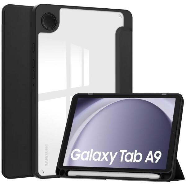 Galaxy Tab A9 8.7インチ ケース 背面クリア 透明 ペンホルダー付き Galaxy Tab A9 カバー オートスリープ機能付き 三つ折りスタンド 耐衝撃 軽量,ブラック商品コード：49081129775型番：kaidise...