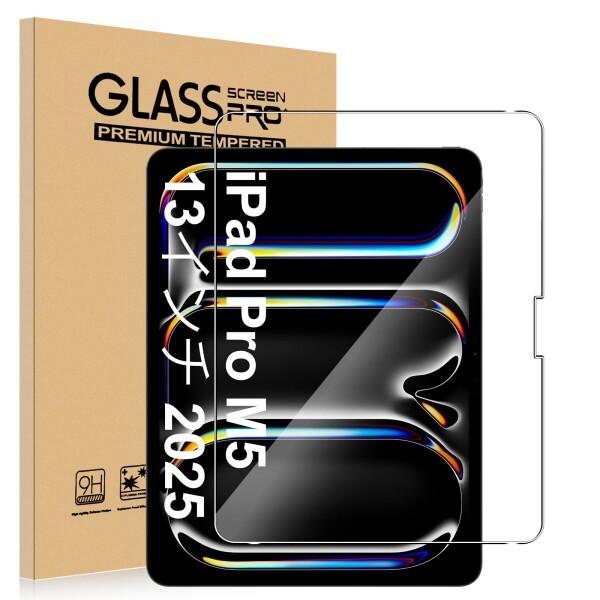 For iPad Pro 13インチ フィルム M5 2025 強化ガラス 保護フィルム 指紋防止 9H硬度 iPad Pro M5 13インチ 2025 対応 フィルム salywin 衝撃保護 透明感良し 撥水撥油 気泡ゼロ 飛散防止商...