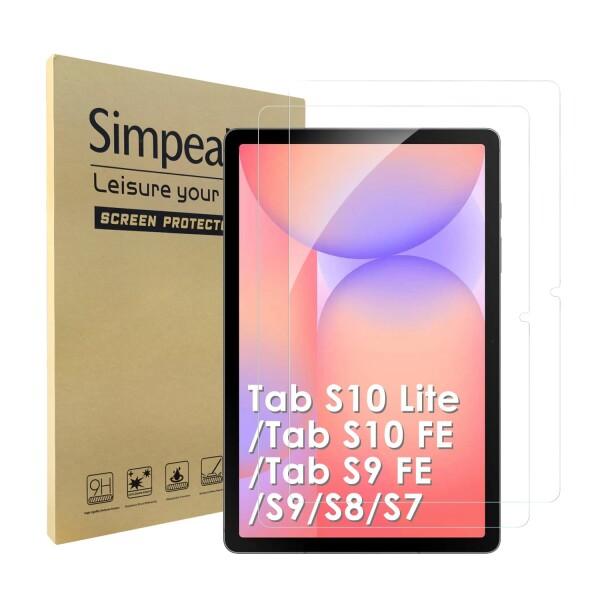 Simpeak 2枚入り Samsung Galaxy Tab S10 Lite/Tab S10 FE/S11/Tab S9 FE/S9/S8/S7 対応 強化ガラスフィルム 液晶保護フィルム 高透過率 指紋防止 飛散防止 気泡ゼロ商品コー...