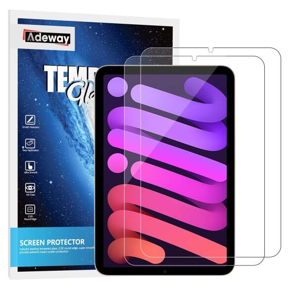 Adeway 2パック スクリーンプロテクター iPad Mini7(A17 Pro,2024)&amp;Mini6 (2021,6th)用、8.3インチ 強化ガラス、耐スクラッチ、クリアディスプレイ、Apple Pencil対応商品コード...
