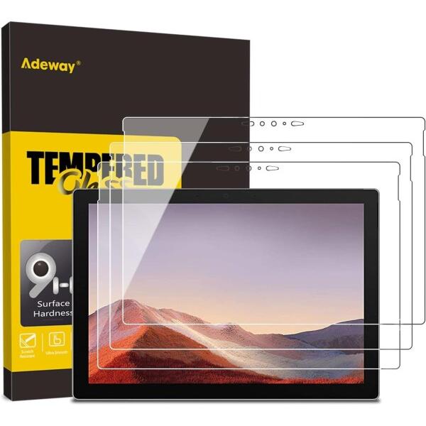 2+1枚入りAdeway Microsoft Surface Pro 7+/7 12.3inch ガラス保護フィルム 精度型9H硬度 高透過 指紋防止 気泡防止 高感度タッチ 2.5D加工 貼り付け簡単商品コード：49081130209型番...