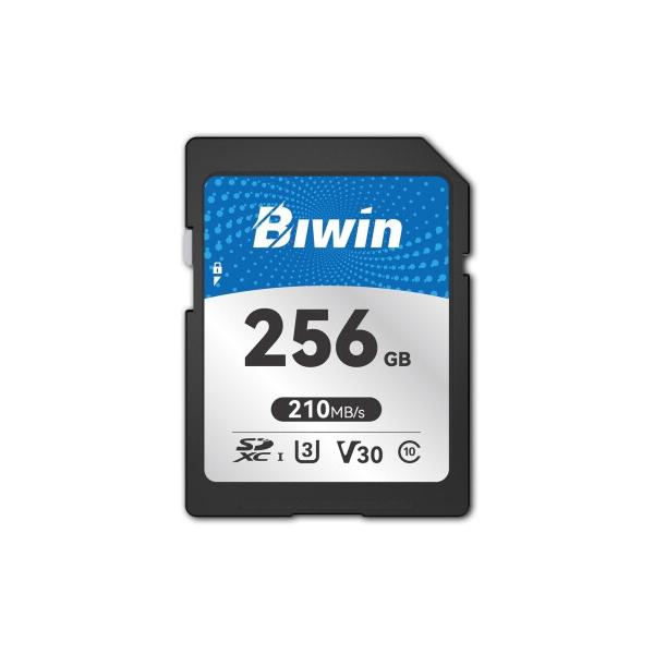 Biwin SDカード SD210 256GB 210MB/s読出・170MB/s書込 SDXC UHS-I U3 V30 4K UHD &amp; Full HD撮影対応 高速メモリカード 製品ライフタイム保証商品コード：49081130...