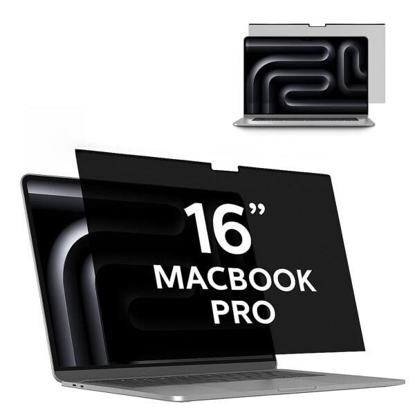 Macbook Pro 16 (2021-2024、M1、M2、M3、M4)用マグネット覗き見防止フィルム、取り外し可能なブルーライトカットアンチグレアスクリーンフィルター、液晶保護 反射防止 着脱簡単 両面使用 Macbook Pro 1...