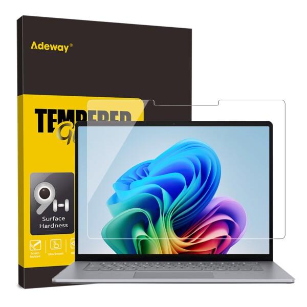 Adeway マイクロソフト Surface Laptop 7 15インチ（2024年 AIPC）用 保護フィルム サーフェイス ラップトップす強化ガラス 、9H硬度、耐傷性/簡単取付/超クリア、Surfaceスリムペン対応商品コード：49...