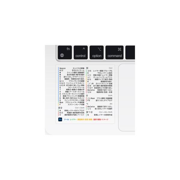 LOGIX「Photoshop/Illustrator」2枚組 ショートカットキー・シール 日本語版 一覧表 早見表 ステッカー フォトショップ/イラストレーター Windows/Mac両対応 マットラミネート 防水 高耐久 クリアブラック...