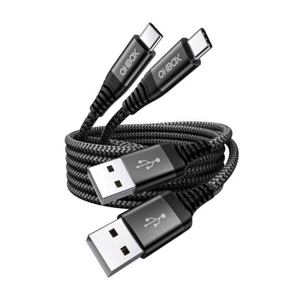 USB Type C ケーブル 3M 2本 長い USB to USB C ケー ブル 3A急速充電 USBケーブル ナイロン編み タイプC 充電 ケーブル iPhone 17/16/15/Pro Max/Plus, Samsung Gal...
