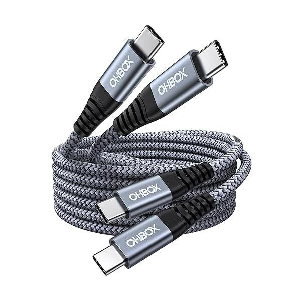 タイプC ケーブ ル 2M 2本 60W急速充電 USB Type C ケーブル PD対応 USB-C to USB-C ケーブル タイプC充電 断線防止 高速データ転送 iPhone 17 / 16 / 15 Galaxy S25 / S...