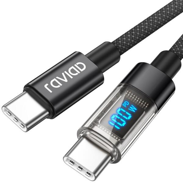 RAVIAD USB Type C ケーブル USB-C &amp; USB-C ケーブルタイプc ケー ブル PD3.0 QC3.0 対応 100W/5A急速充電 断線防止 高耐久ナイロン編み iPhone 17 16 15 iPad M...