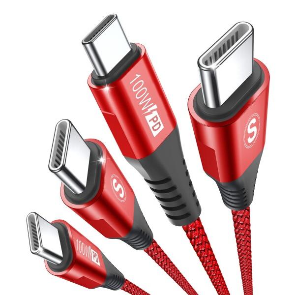 USB Cケーブル100W,Sweguard タイプc ケーブル iPhone 17 16 15充電けーぶる,アイフォン15 16,いphone16 15 pro Max,Macbook/iPad Pro/Air/Mini6,Samsung...