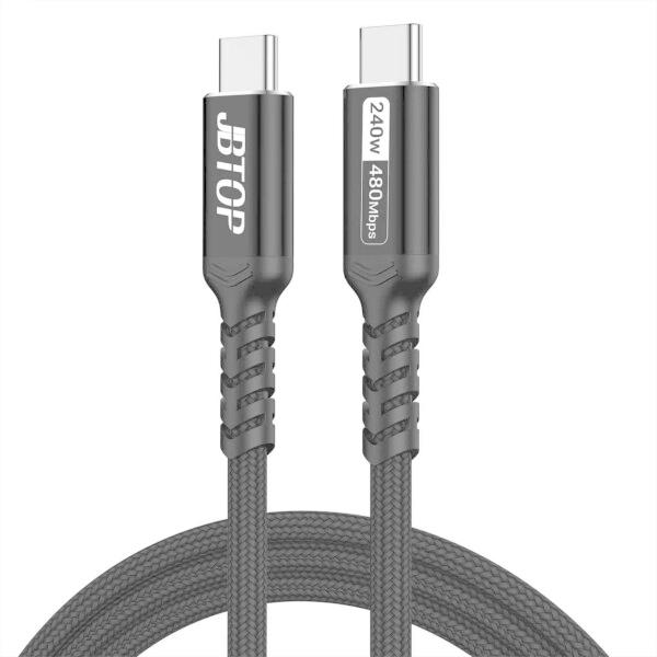 JBTOP長USB cケーブル2m usbcからcケーブルはiPhone 16/15のMacBook、iPadと互換性のある240Wの高速充電をサポートします商品コード：49081130753型番：JJC200-B-480-1サイズ：2 m...