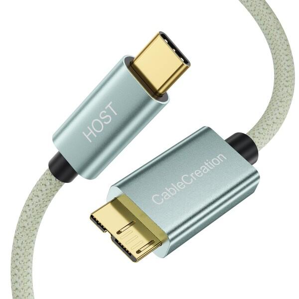 USB Type C マイクロusb,CableCreation USB 3.1 C to Micro B 変換ケーブル 10Gbps USB 3.1外付けハードドライバケーブル MacBook (Pro), Galaxy S5 Note ...