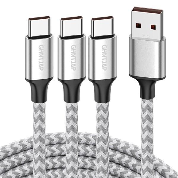 GHNTJAP USB C ケーブル 1M 3本セット USB A to C 急速充電 高耐久ナイロン USB TYPE-C ケーブル iPhone16/Galaxy/Pixel/Xperia/LG等タイプc機器対応商品コード：490811...