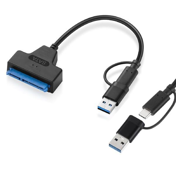 SensaBliss SATA-USB 変換ケーブル 2.5/3.5 インチ SSD/HDD 用 高速 5Gbps USB3.0 対応 SATA3 コンバーター 最大 2TB 外付け 内蔵ドライブ外付け化 コネクタ ハードディスクデータ取り...