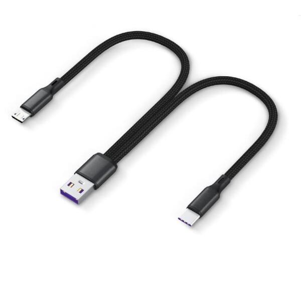 Sound Wave  1本で USBーC とMicroUSB　スマホ タブレットを2台同時に充電 TypeC Y字ケーブル 分岐ケーブル 2 in1 超便利 USBケーブル + F.Wave オリジナル レザー調 MicroFiber お...