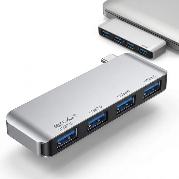 USB C ハブ 4-IN-1 USB3.0 ウルトラスリム 4ポートハブ USB 5Gbps高速転送 軽量 Window/MacOS/linux/IOS/Androidシステム対応 MacBook/iMac/Surface Pro/Mac...
