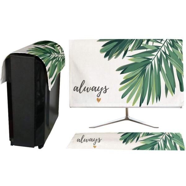 HIGHAWKモニターカバー セット PCカバー ディスプレイ キーボードカバー 防塵 保護 液晶 可愛い（葉B 27インチ）商品コード：49081131250型番：DNZ2サイズ：27インチカラー：葉B良質な綿と麻の混紡素材を採用、しっか...