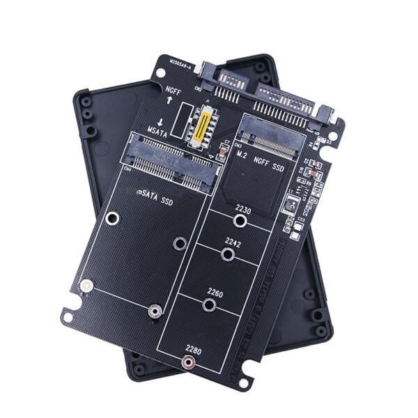 FANGCUU 二重目的アダプタカード M.2 NGFF m.2 sata 変換 殻付き MSATA SSD 変換ケース アダプター SATA3 外付け ハードディスク ケース 高速転送 SSD収納 2in1 互換性便利 ノートパソコン デ...