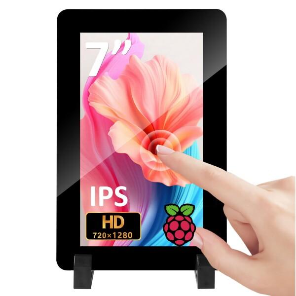 OSOYOO Raspberry Pi用 7インチ DSI IPS タッチスクリーン 720x1280 HD | Pi 5/4B/3A+対応 | DSI &amp; GPIO給電 | 6H強化ガラス | 指紋防止 | ラズパイ プロジェクト...