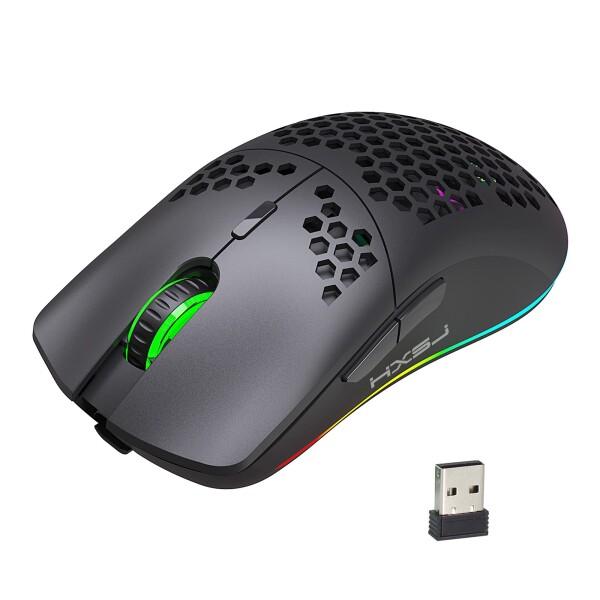 ゲーミングマウス 無線 軽量 ハニカムデザイン 光学式 RGB バックライト 6ボタン 4段DPI調節可能 充電式750mAh 2.4GHz ワイヤレス PC/ラップトップ/Mac/Windows/Surface/Microsoft Pro...