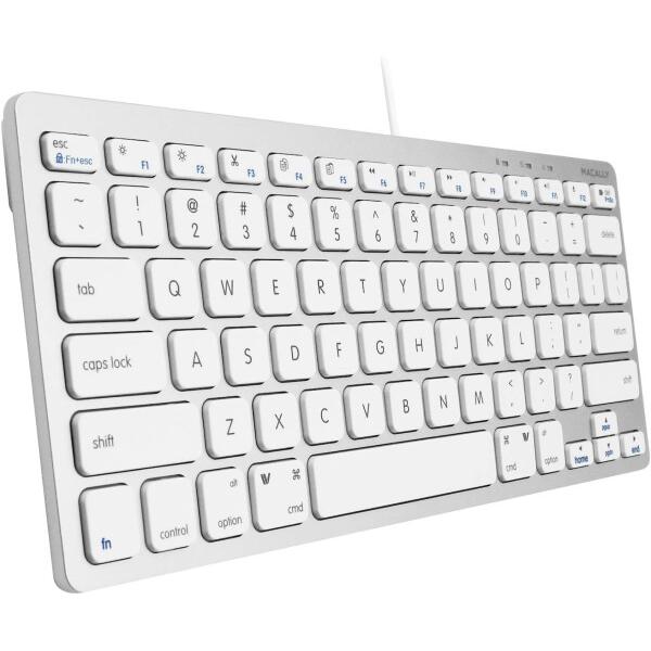 【発売日：2020年09月30日】MACALLY mac キーボード 有線 コンパクト US配列 mac Windows対応 静音 シザースイッチ(パンタグラフ) フルサイズ 78キー 在宅勤務 テレワーク (SLIMKEYCA)商品コード...