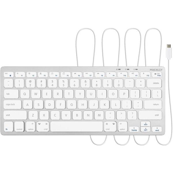 MACALLY mac キーボード 有線 コンパクト US配列 mac Windows対応 静音 シザースイッチ(パンタグラフ) フルサイズ 78キー 在宅勤務 テレワーク (Type-C アルミシルバー)(UCSLIMKEYCA)US配列...