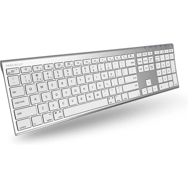 【発売日：2020年09月30日】Macally ワイヤレス Bluetooth キーボード Mac対応 Keyboard Wireless Mac/iOS/PC/Android 最大三つのBluetoothデバイスペアリング 切り替え可能...