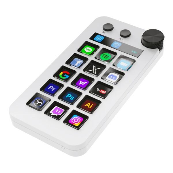 ActionRing ストリームコントローラーデック ショートカットキーボード 左手デバイス ショットカットキー/電卓/テンキー三つのモード搭載 15個のカスタマイズ可能なマクロキー 大きなダイヤル装備 仕事効率化デバイスOBS/Power...