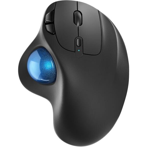 Nulea M501 ワイヤレス トラックボールマウス 3台接続可能 Bluetooth/USB接続 4段階DPI調節可能 充電式 親指操作 人間工学設計 6ボタン 進む/戻るボタン搭載 マウス 無線 Windows/Mac対応 ブルー商品...