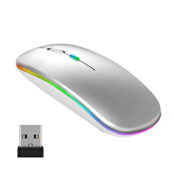 マウス 無線 ワイヤレスマウスBluetooth 5.3/2.4GHz デュアルモード マウス｜Type-C 高速充電＆30日耐久｜3段階DPI調整 静音設計｜7色RGB光 オフィス/ゲーム対応｜Mac/Windows全機種互換 (ホワイト...