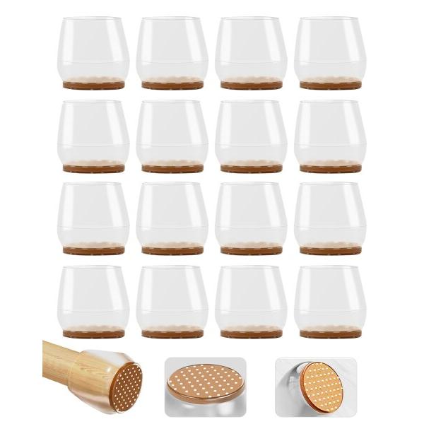 UCEC椅子脚カバー 丸脚用Mサイズ シリコン フェルト付き 16個セット 直径3.3〜4.5cm対応 騒音防止 床保護 耐久性アップ 滑りにくい設計商品コード：49081132282型番：UCEC_UCEC00790JPサイズ：丸形M (...