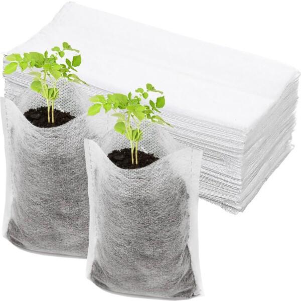 苗袋 植栽の育成バッグ 100個セット 不織布プランター 育苗ポット 不織布苗ポット 通気性 浸透性 運搬便利 園芸プランター 湿度維持 生育空間提供 植物育成 緑化苗床/移植/花の植 家庭菜園 愛好家 そしてプロのナーサリーに最適 園芸用...