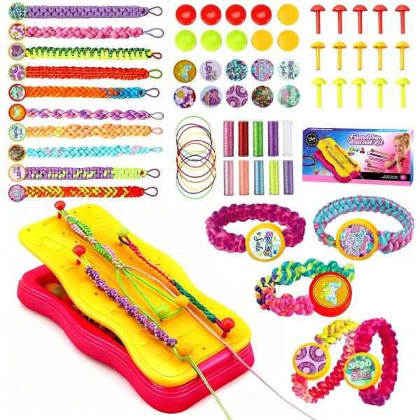 編み物 キット おもちゃ あみもの メイキングトイ 手芸 手作りキット ブレスレット 工作キット アクセサリー DIY 小学生 女の子 クリスマス プレゼント 誕生日 英語取扱説明書付き (DIY-編み物)商品コード：49081132567...