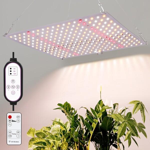 植物育成ライト LED パネル 72W266個 高輝度 IR量子ランプ フルスペクトル 380-780nm 10段階調光 メモリタイマー機能 パネルライト 室内栽培ランプ 省エネ 長寿命 観葉植物 家庭菜園 水耕栽培（30*30cm)商品コ...