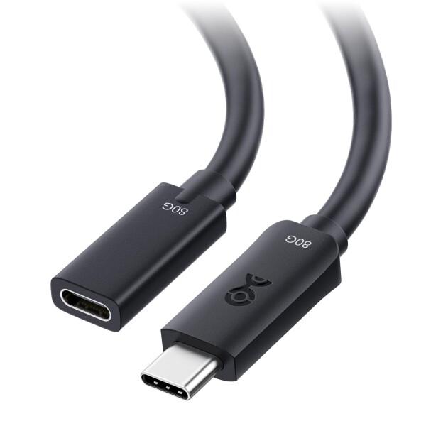 Cable Matters 80Gbps USB4 延長ケーブル 0.5m - 8K@120Hz / 4K@480Hz ビデオ・240W急速充電・80Gbpsデータ転送対応、USB-C 延長ケーブル USB4 / Thunderbolt 4...