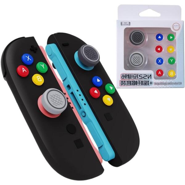 YUWENW For switch 2 スティックカバー＆ボタンカバー 1個セット 全面保護 取り付け簡単 用 ジョイスティックグリップ Switch 2 交換用 防塵・全方位保護 ジョイスティックカバー キーボタンキャップ シリコン素材 ...