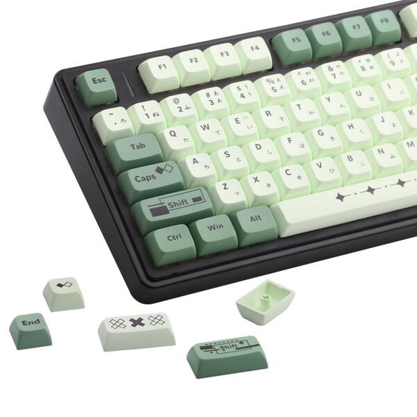 PBT製 XDAプロファイル 熱昇華 キーキャップセット 123キー 抹茶グリーン  Cherry MX/Gateron Kailh 互換 メカニカルキーボード用 6.25U商品コード：49081132981型番：xda123カラー：グリー...